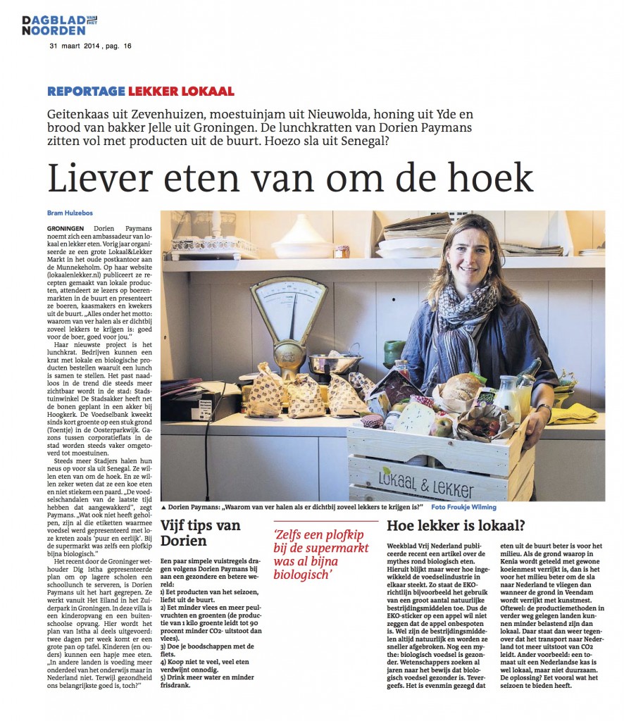 Lokaal & Lekker in Dagblad van het Noorden mrt 2014 - Lokaal & Lekker Lokaal & Lekker in Dagblad van het Noorden mrt 2014 - Lokaal & Lekker